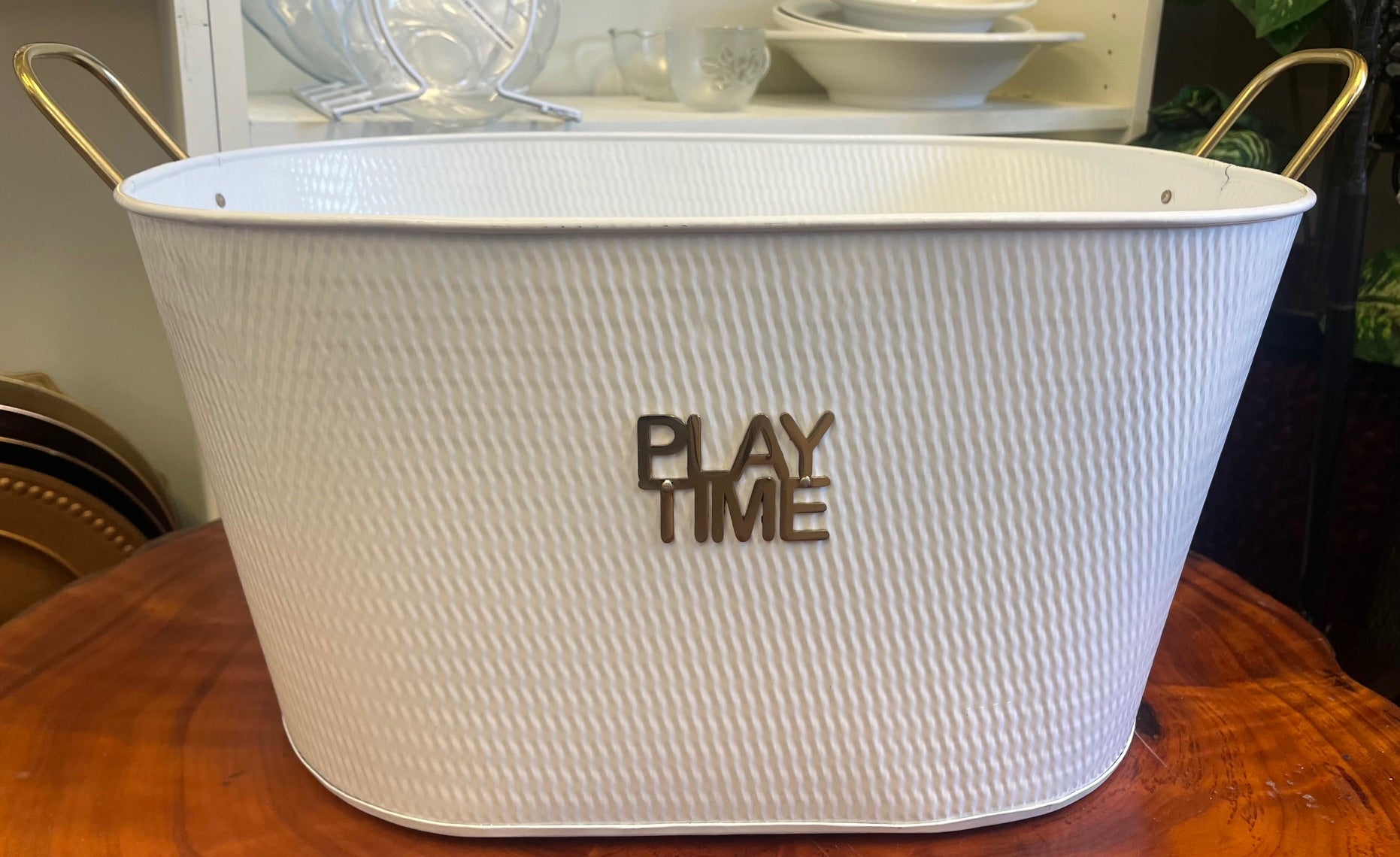 White Dimpled Ice Bucket – One Stop Party Rentals