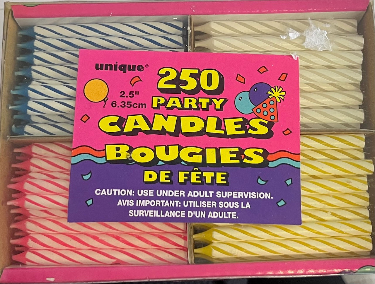 250 Birthday/Party Candles – One Stop Party Rentals